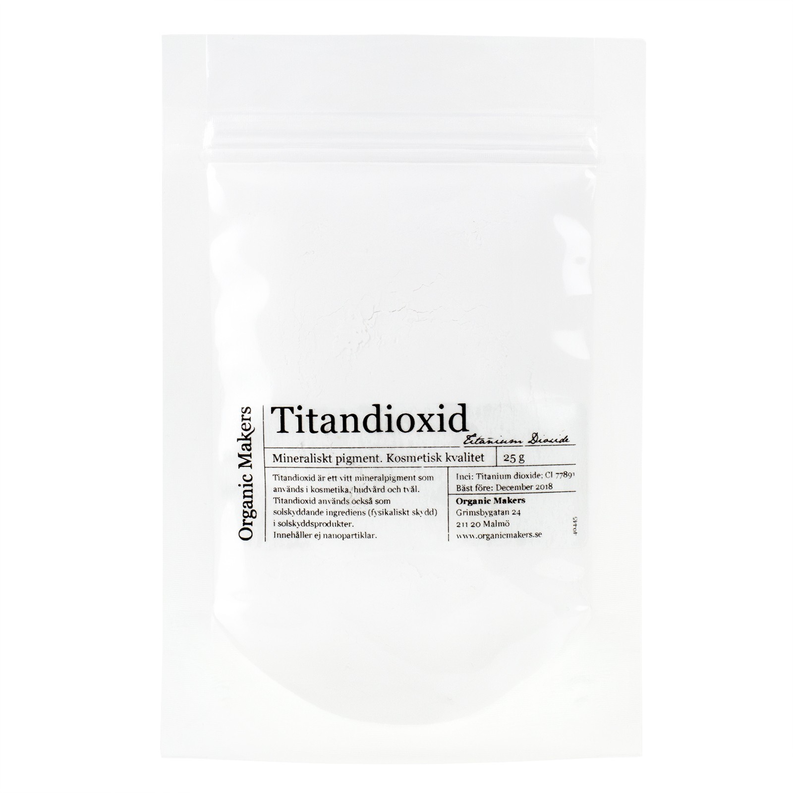 Titandioxidpigment för mineralsmink och tvål - Organic Makers Titandioxid